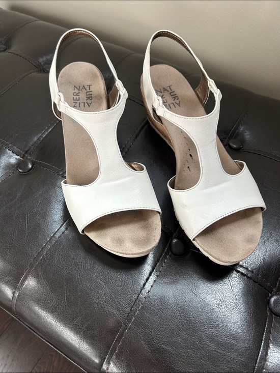 Naturalizer | Shoes | Naturalizer Ivory Tstrap Slingback Wedge Sandals ...